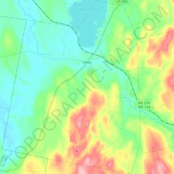 Unity topographic map, elevation, terrain
